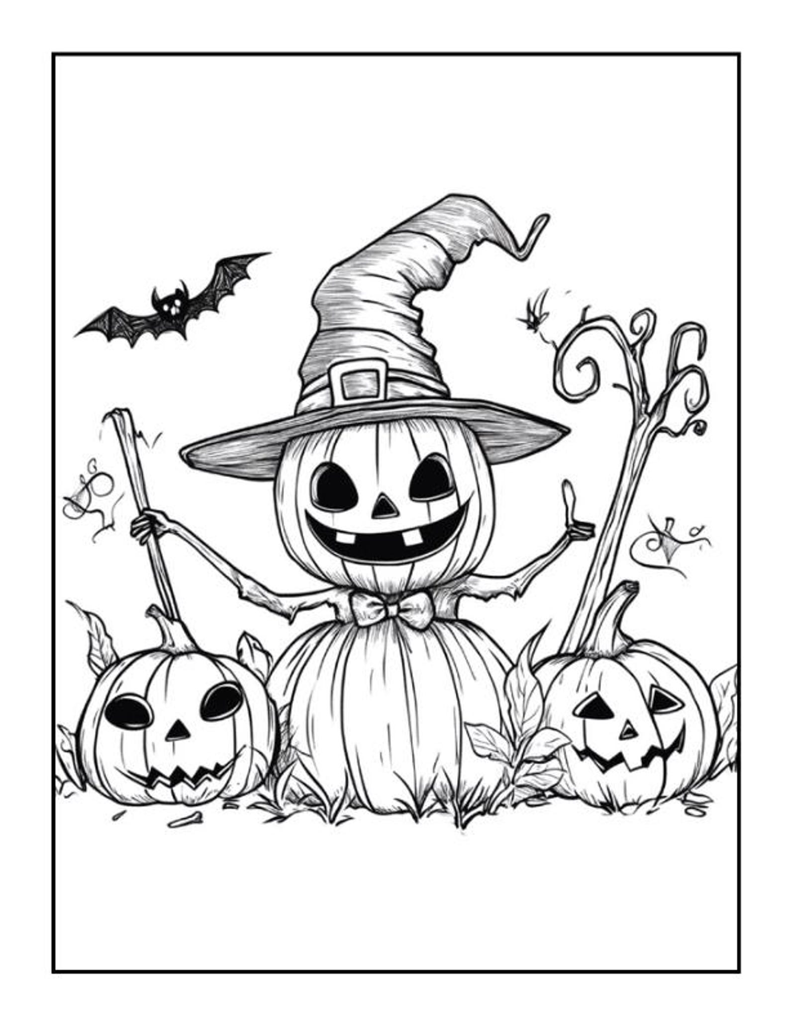 50 Pages Ghost Halloween Coloring Book for Kids and Adults Coloring ...