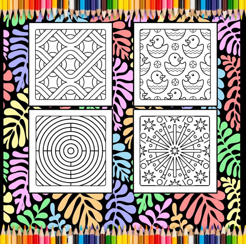 50 Pages Patterns Coloring Book Gift for Adults Men Women Kids Boys ...