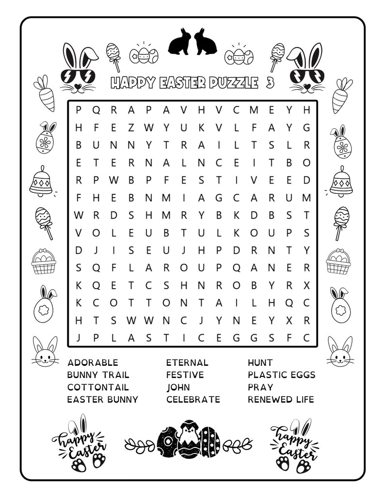 50 Pages Happy Easter Bunny Rabbit Activity Book Gift for Kids ...