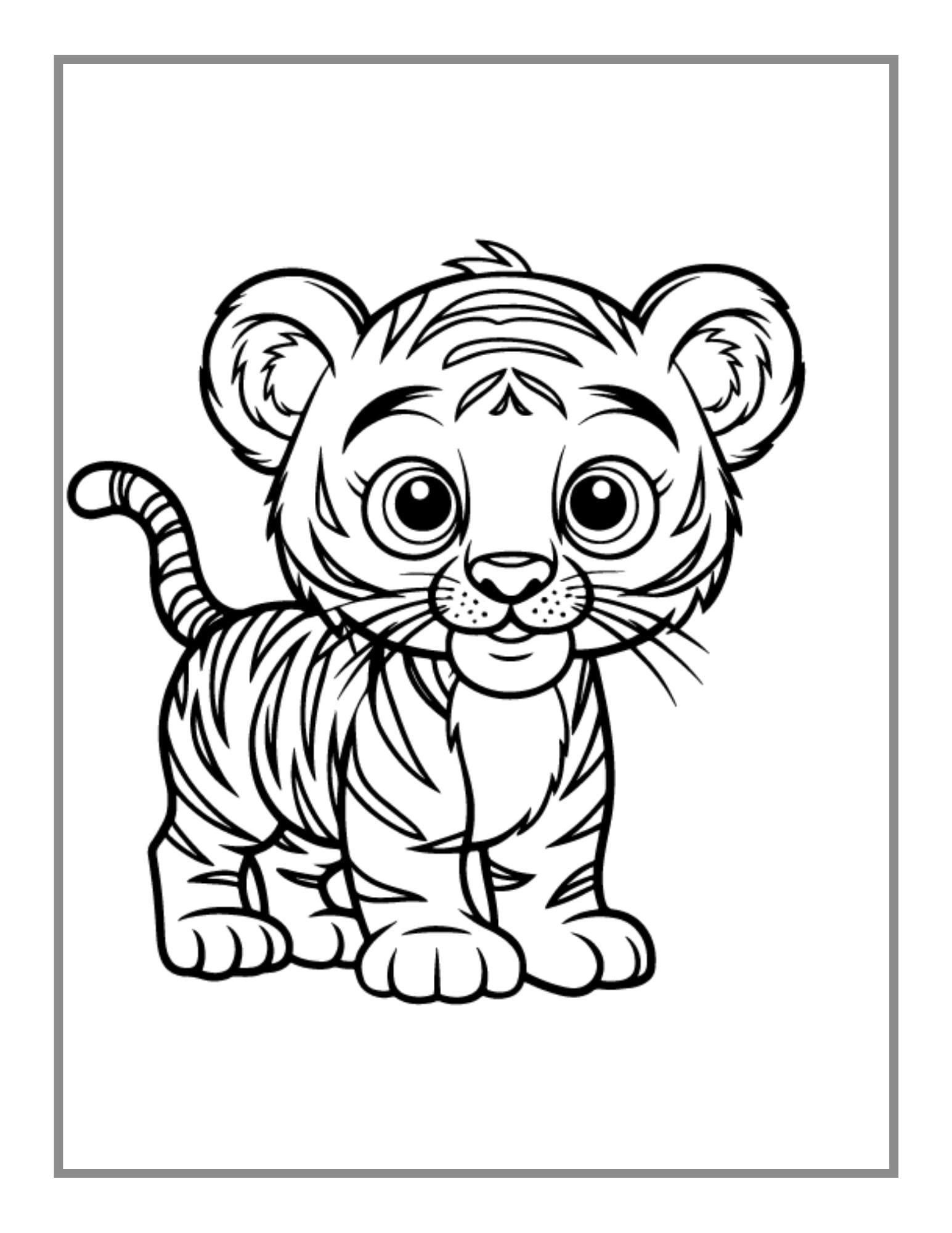 50 Pages Bold and Easy Zoo Animal Coloring Book Gift for Adults Kids ...