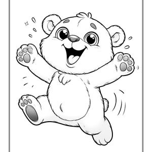 50 Pages Cute Teddy Bear Coloring Book Gift for Adults Kids Men Women ...