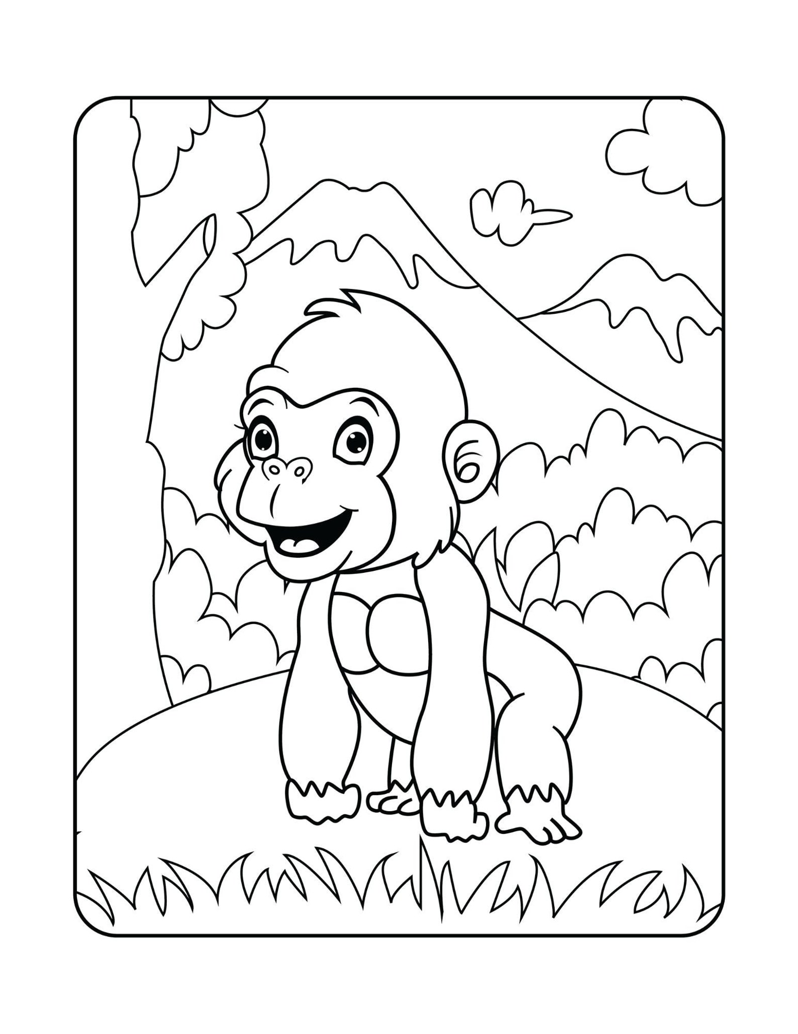 Happy Wild Animals Coloring Book for Kids Adults Zoo Animal Coloring ...