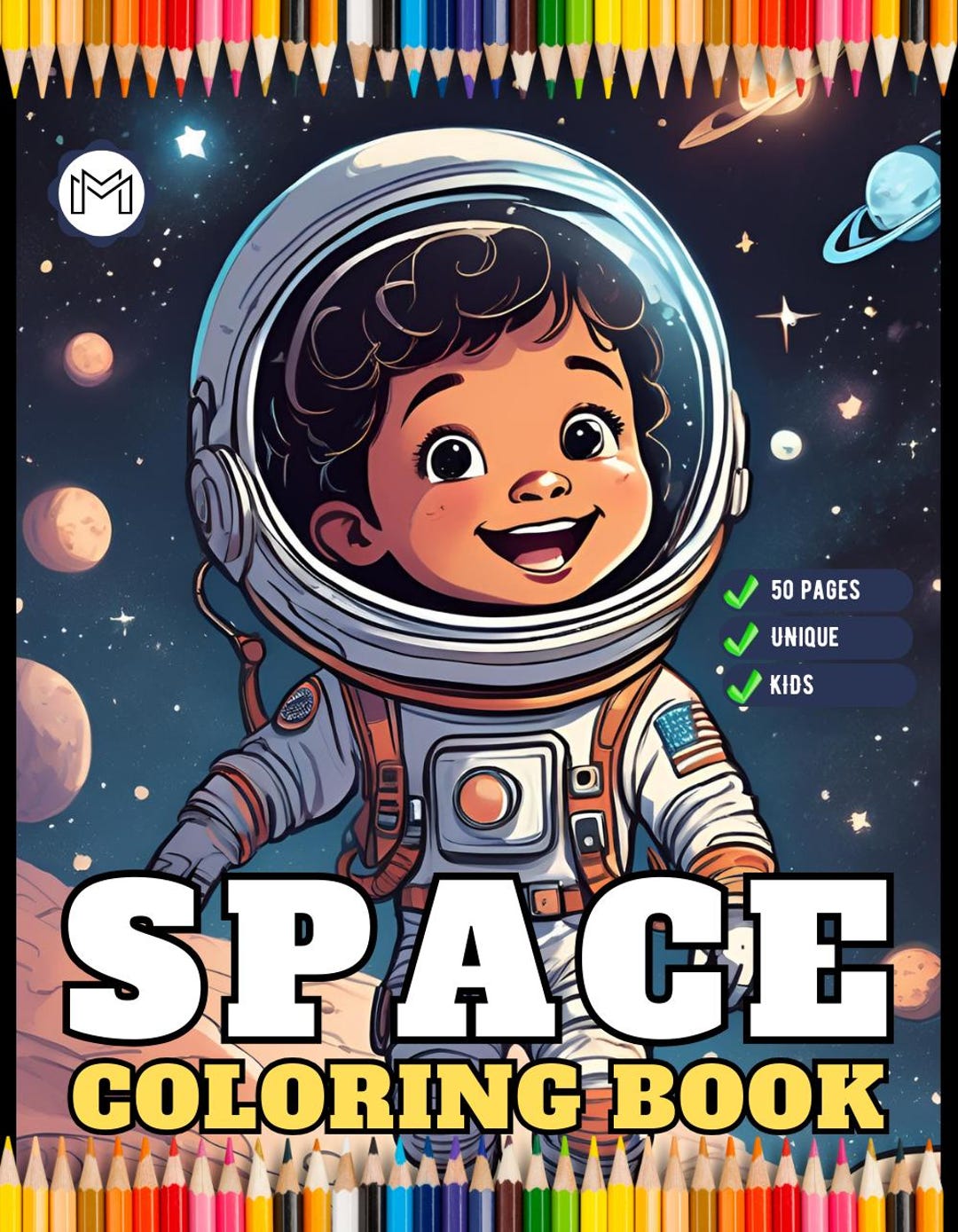 50 Pages Outer Space Galaxy Planet UFO Extraterrestrial Coloring Book ...