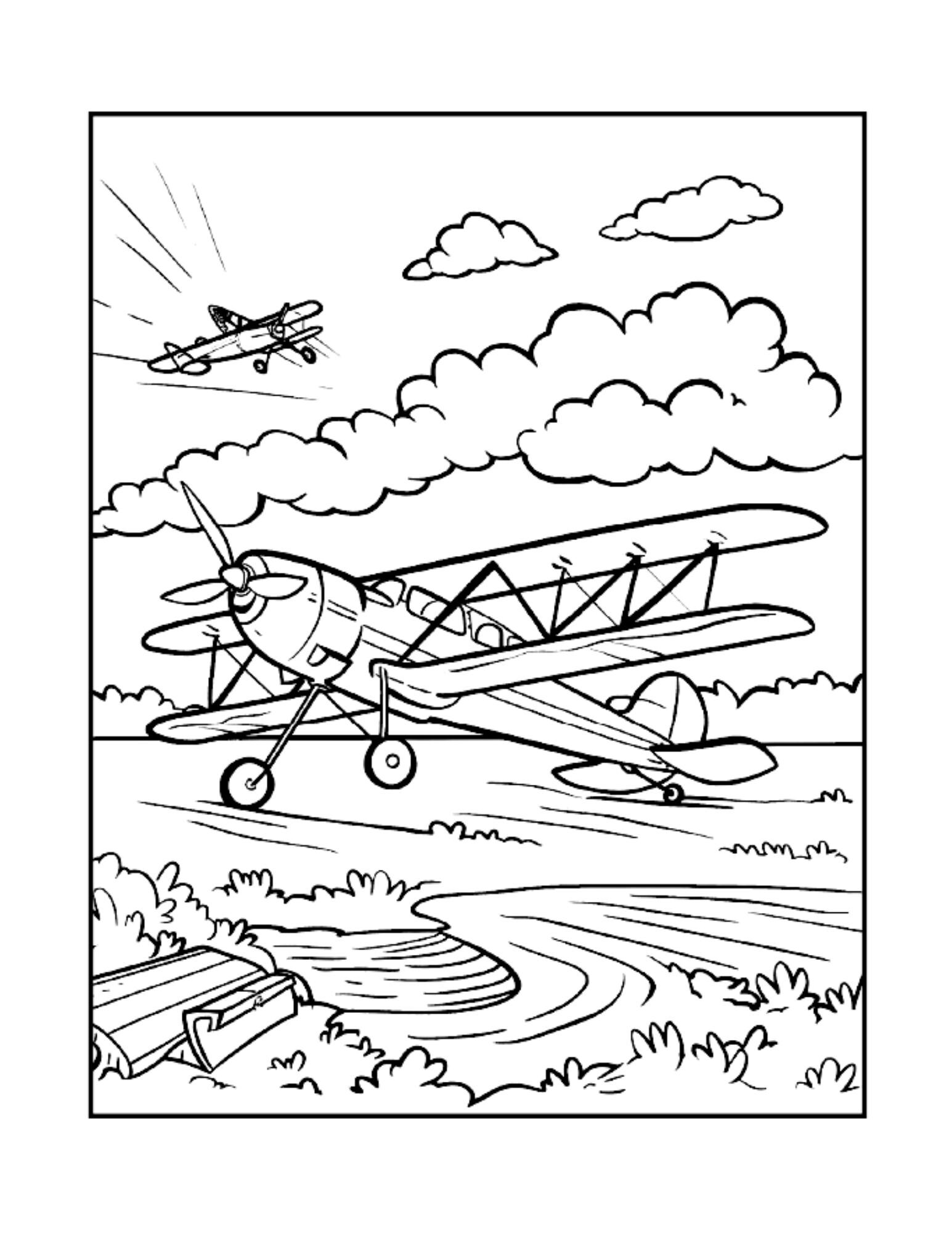 50 Pages Cute Airplane Coloring Book Gift for Kids Boys Girls Teens ...