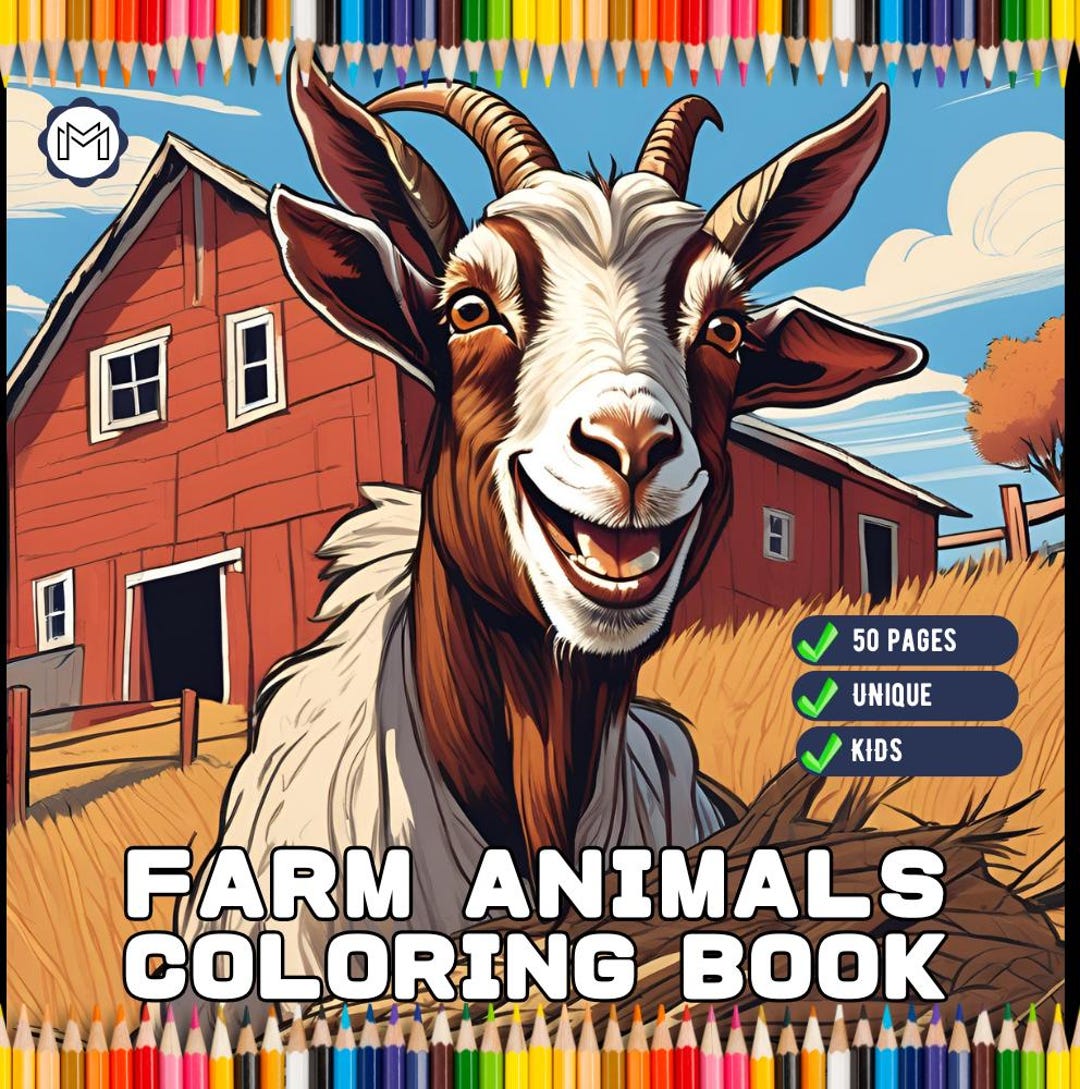 Cute Farm Animals Coloring Book Gift for Kids Boys Girls Teens Children ...