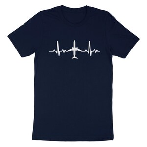 Airplane Airliner Plane Pilot Heartbeat Design Aviation Gift T-shirt ...