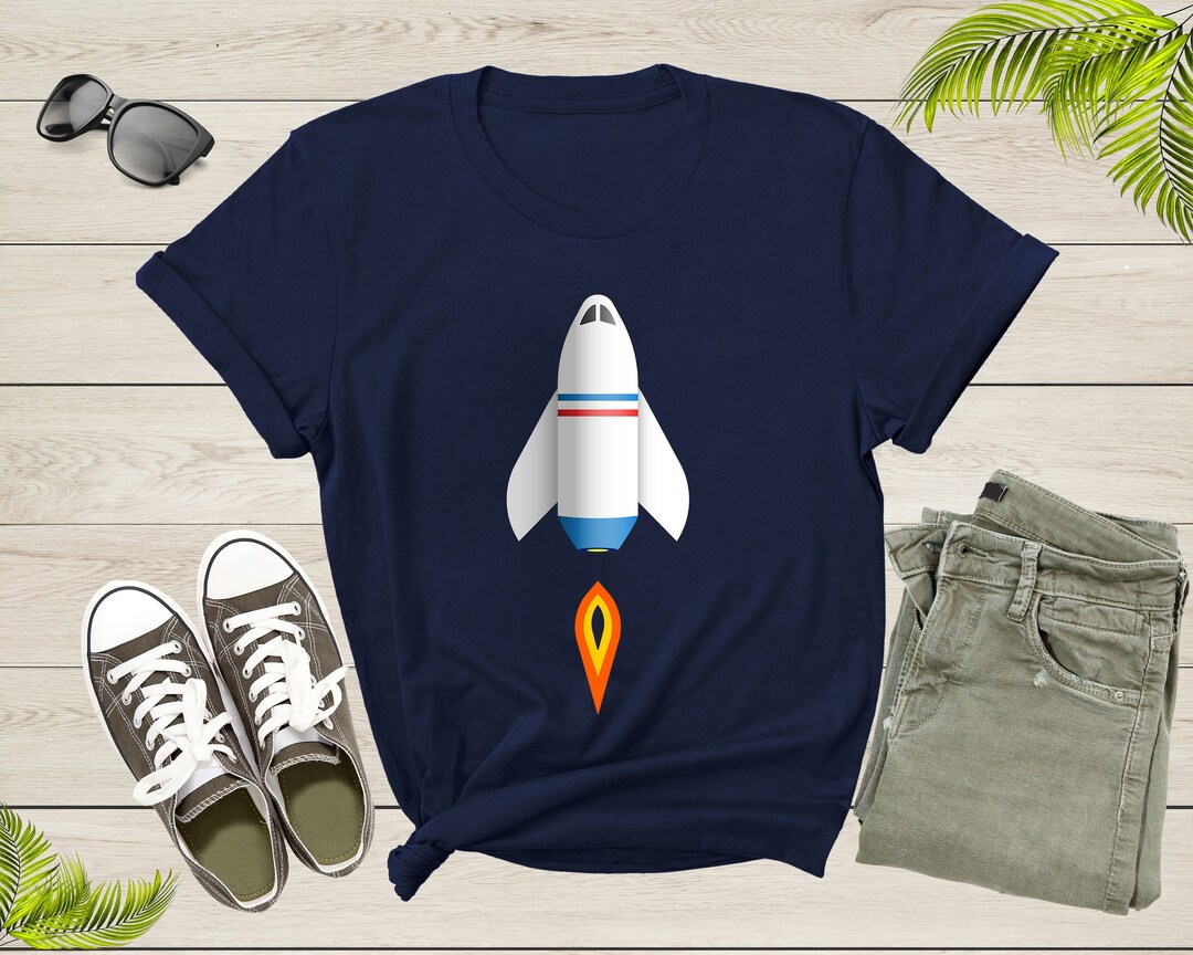 Rocket Spaceship Starship Shuttle Airplane Flying Into Space T-shirt ...