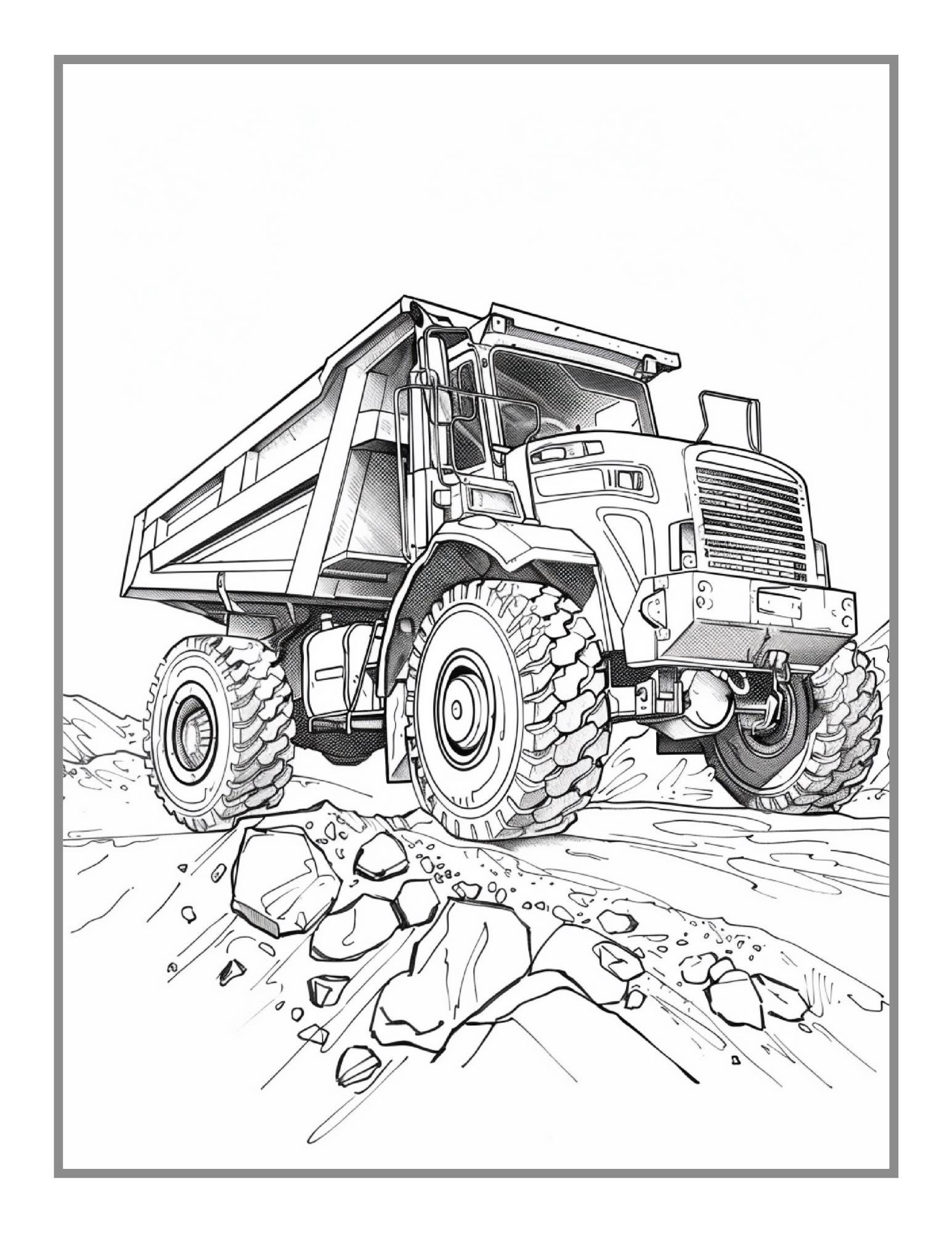 50 Pages Construction Vehicle Coloring Book Gift for Men Women Adults ...