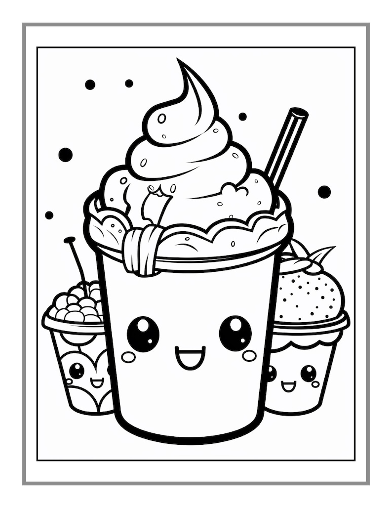 50 Pages Bold and Easy Food Coloring Book Gift for Adults Kids Men ...