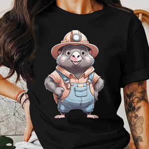 Funny Mole Coal Miner Underground Minning Gift Men Women Kid T-shirt ...