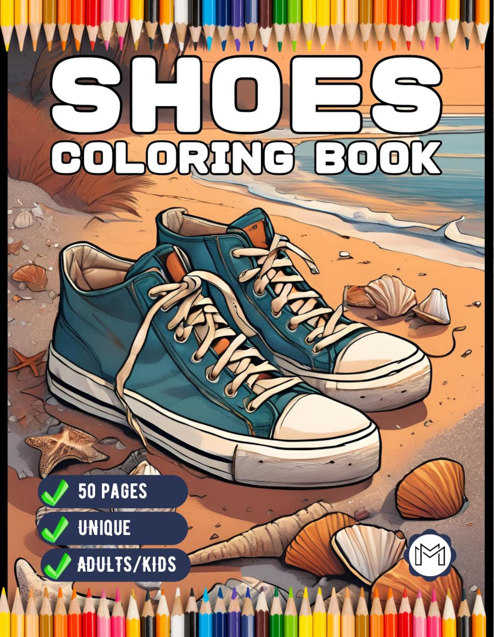 50 Pages Fashion Shoes Coloring Book Gift for Adults Kids Men Women ...