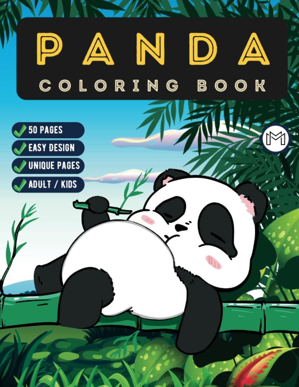 Cute Panda Coloring Book Jungle Animal Coloring Sheets for Kids Teens ...