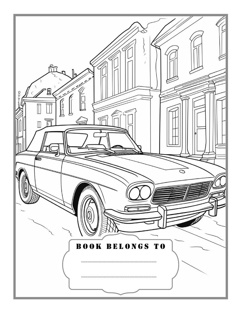 Vintage Old Classic Car Coloring Book for Adults and Kids 50 Pages ...