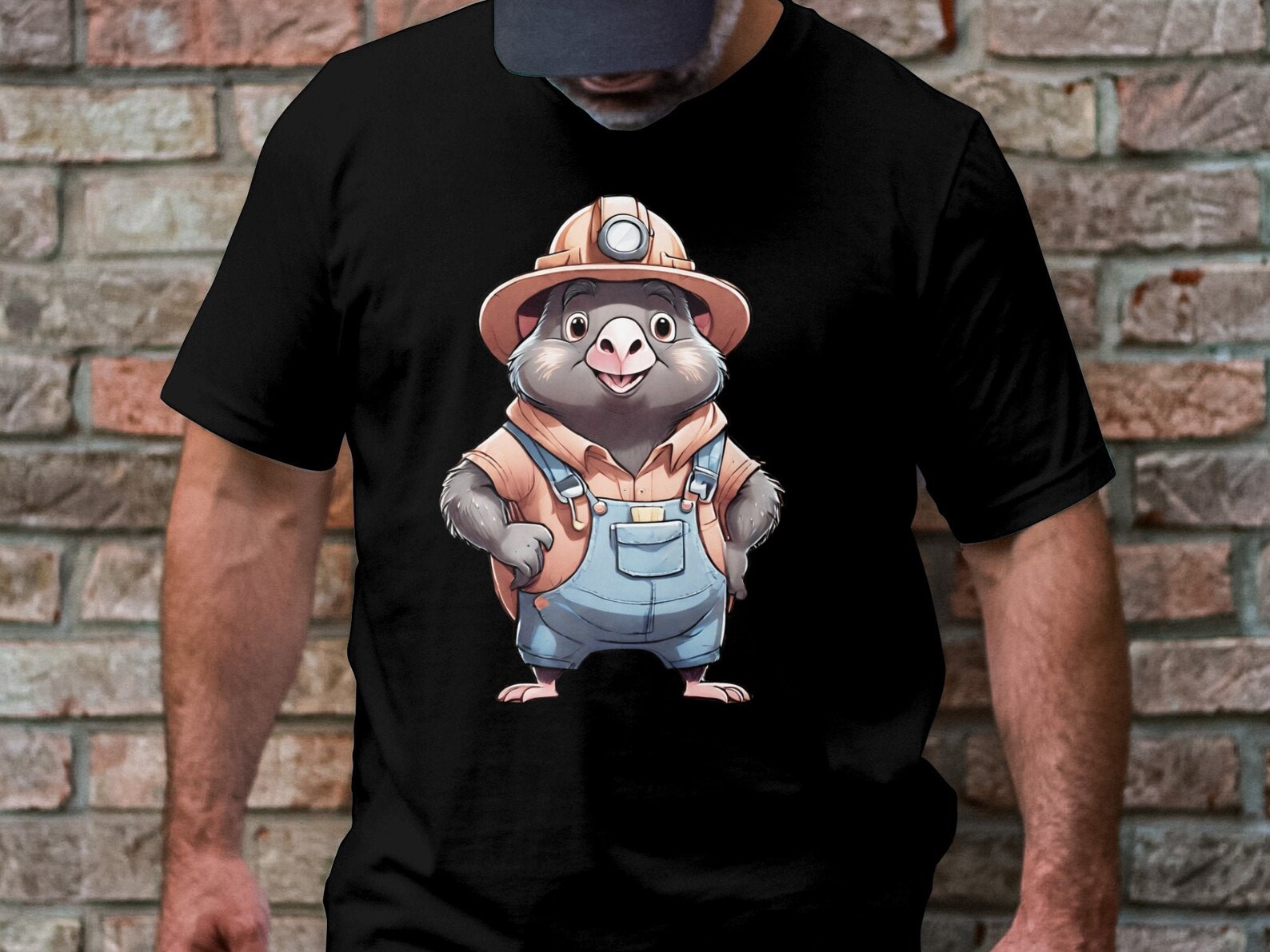 Funny Mole Coal Miner Underground Minning Gift Men Women Kid T-shirt ...