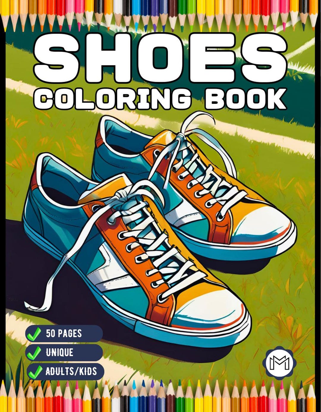 50 Pages Fashion Shoes Coloring Book Gift for Adults Kids Men Women ...