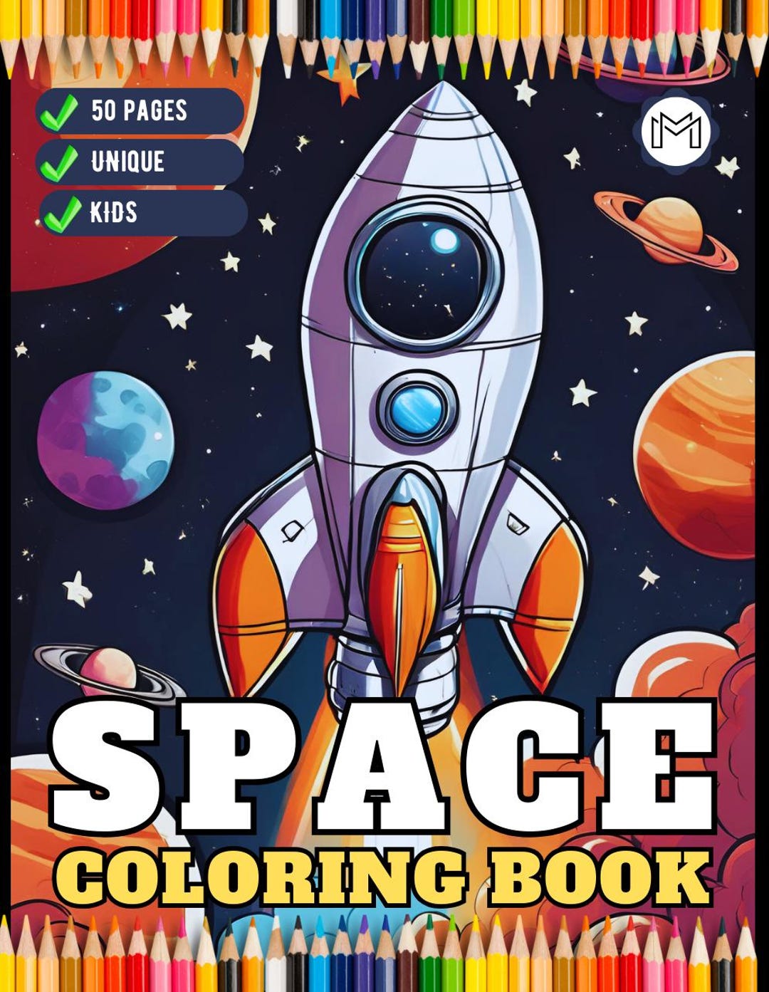 50 Pages Outer Space Galaxy Planet UFO Extraterrestrial Coloring Book ...