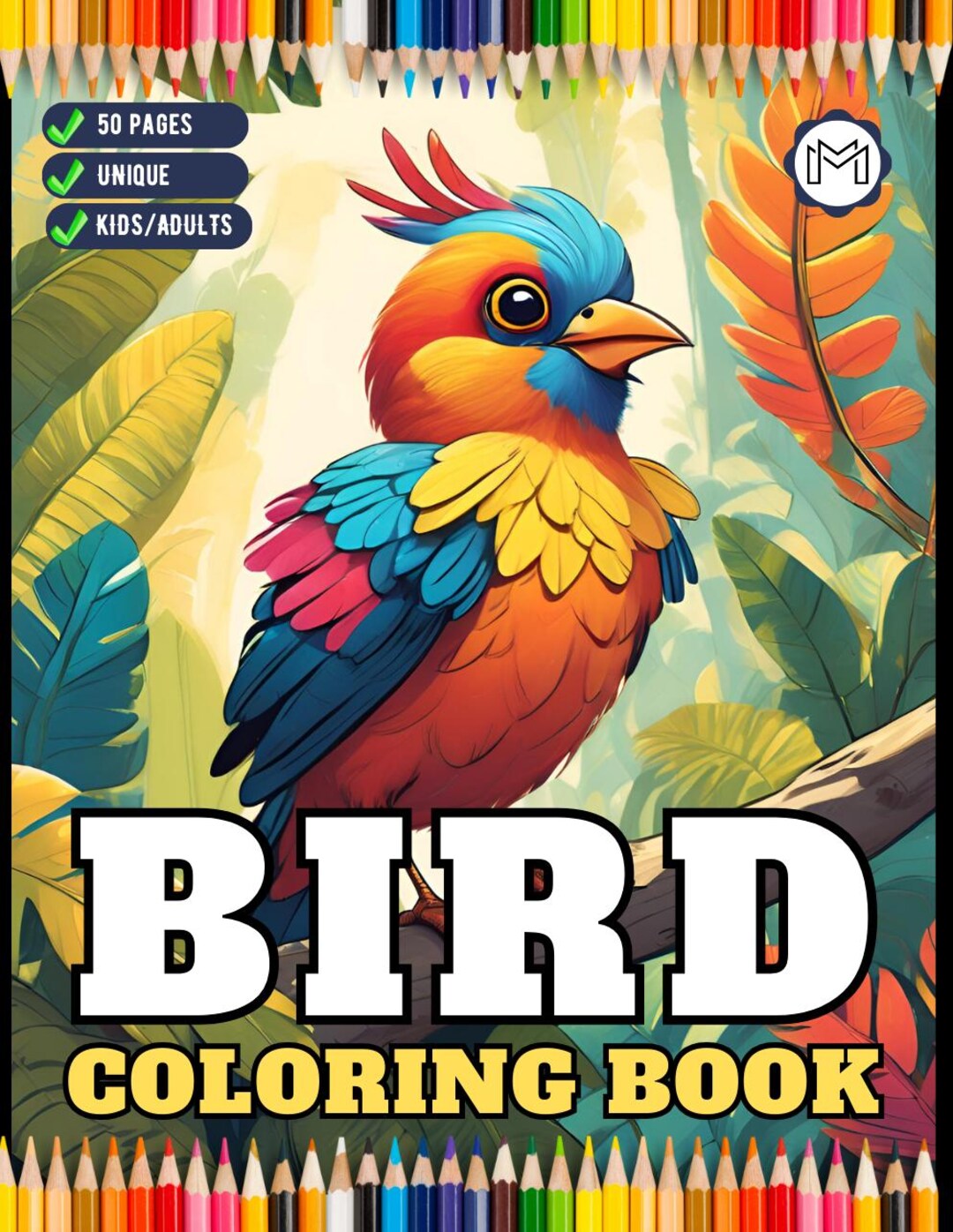 Funny Bird Coloring Book Gift for Adults Kids Men Women Boys Girls ...