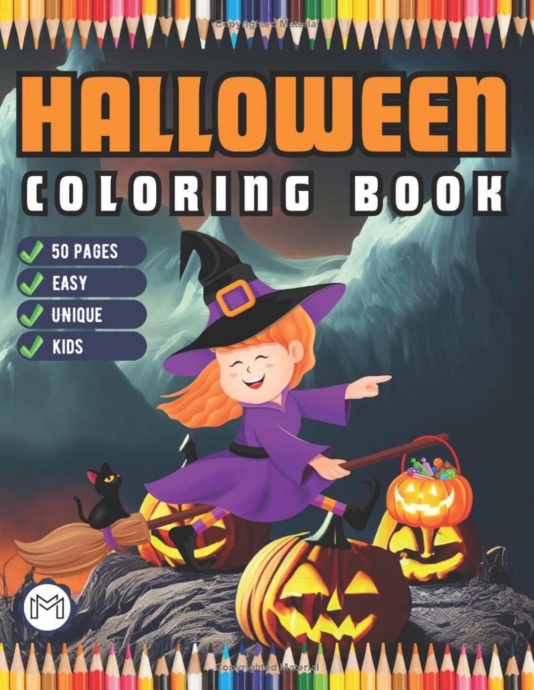 50 Pages Halloween Coloring Book for Kids Halloween Coloring Books for ...