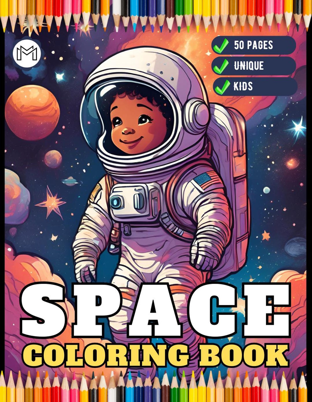 50 Pages Outer Space Galaxy Planet UFO Extraterrestrial Coloring Book ...