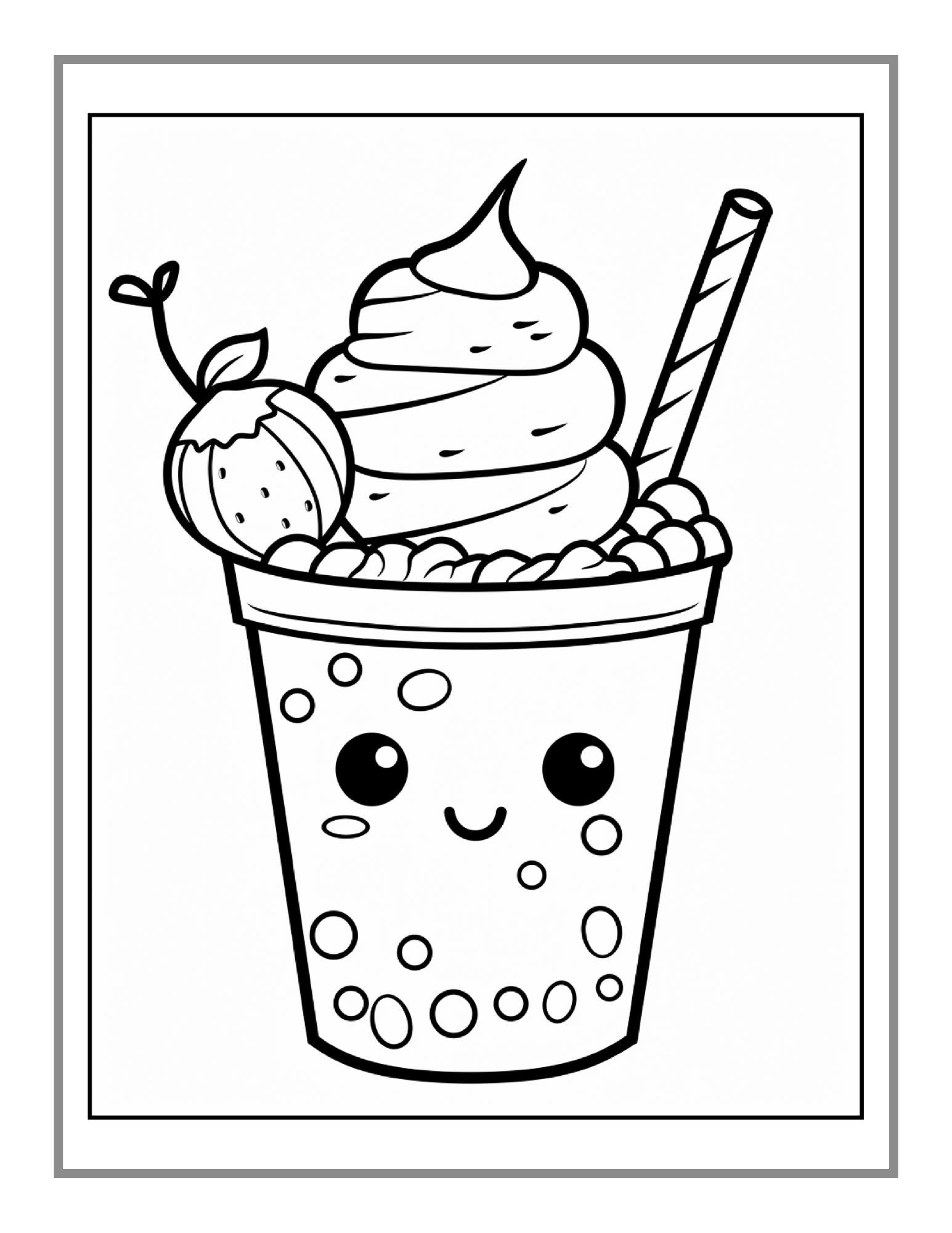 50 Pages Bold and Easy Food Coloring Book Gift for Adults Kids Men ...