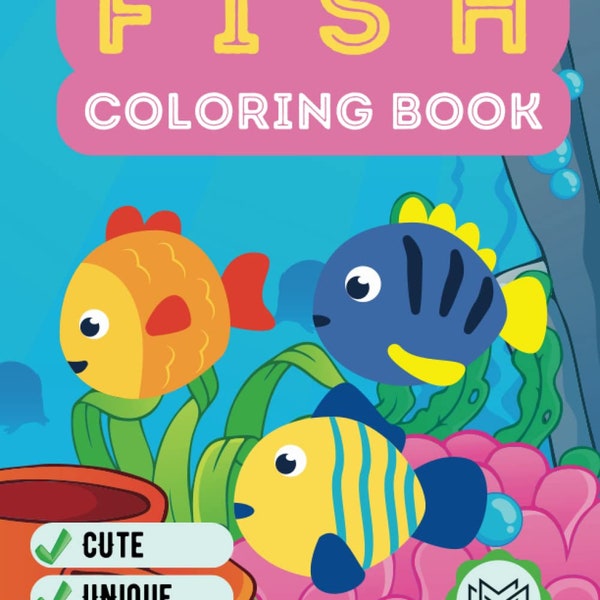 Fish Coloring Pages for Kids - Etsy