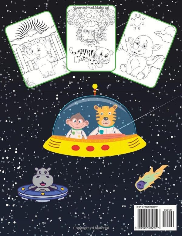 Happy Wild Animals Coloring Book for Kids Adults Zoo Animal Coloring ...