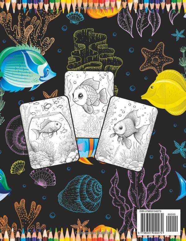 Fish Coloring Book for Kids and Adults Deep Sea Fish Unique Ocean Fresh ...