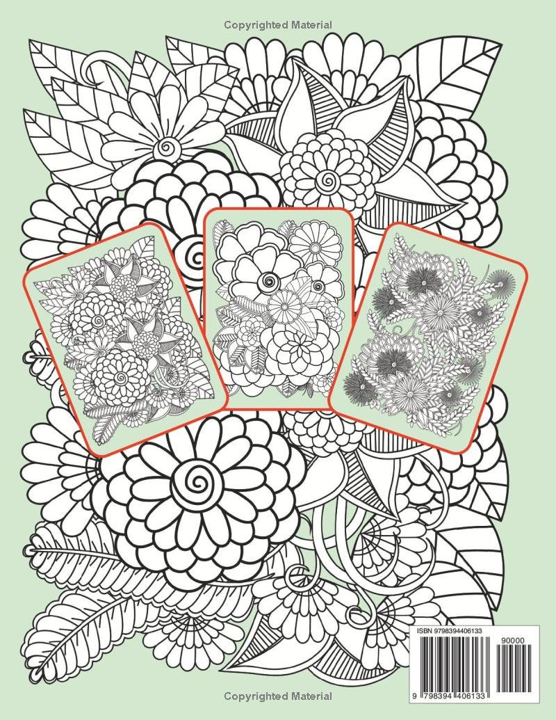 50 Pages Floral Zentangle Coloring Book Mandala Art Floral - Etsy