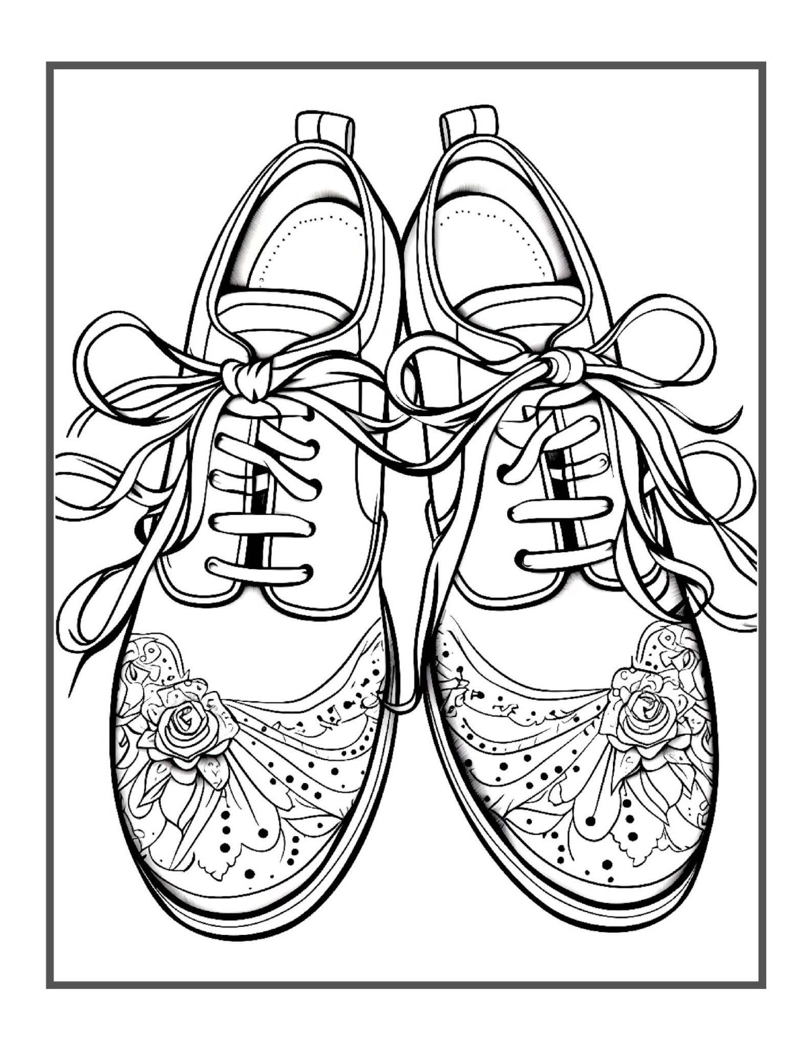 50 Pages Fashion Shoes Coloring Book Gift for Adults Kids Men Women ...