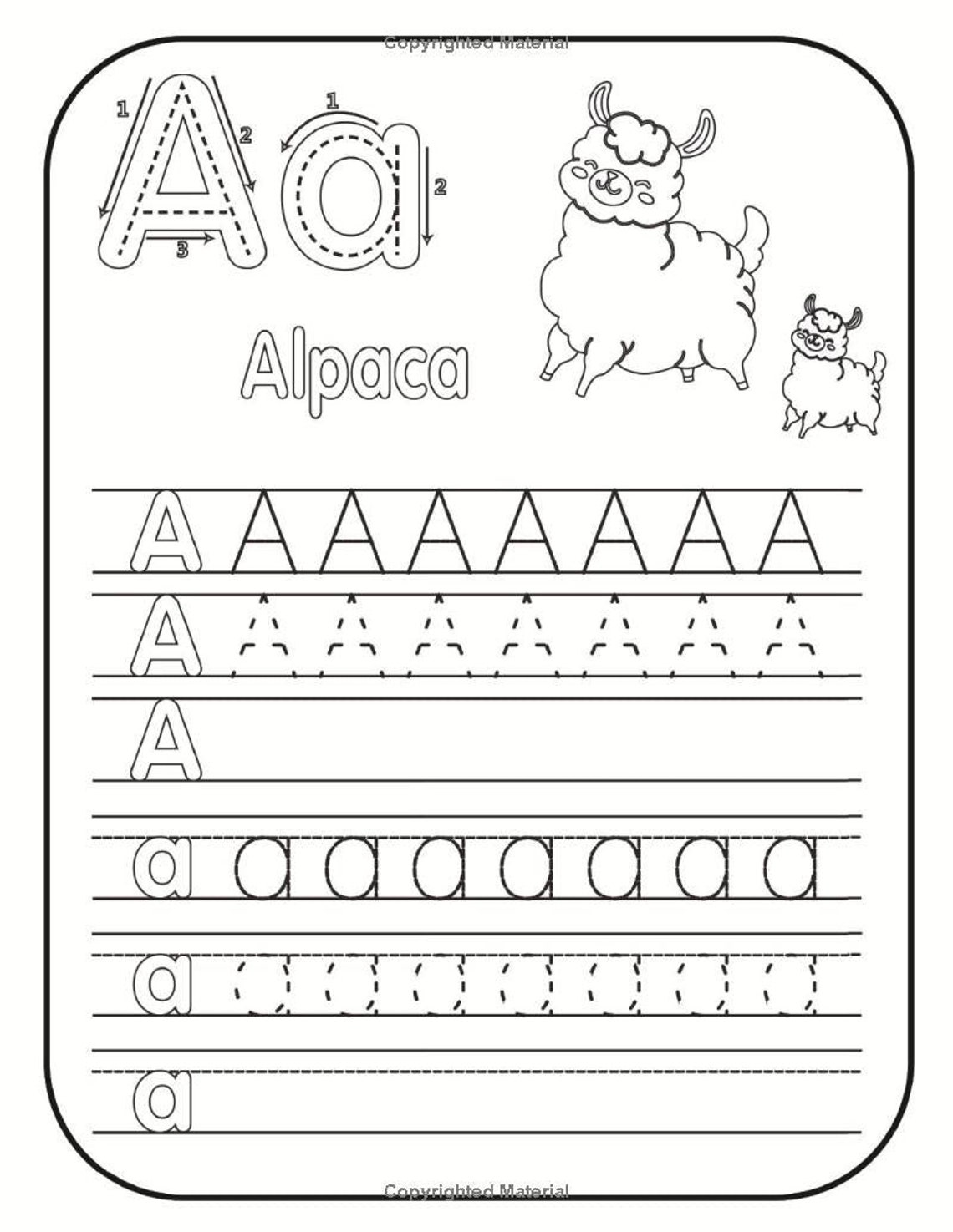 50 Pages Big Alphabet Letter Number Tracing Preschool Homeschool ...