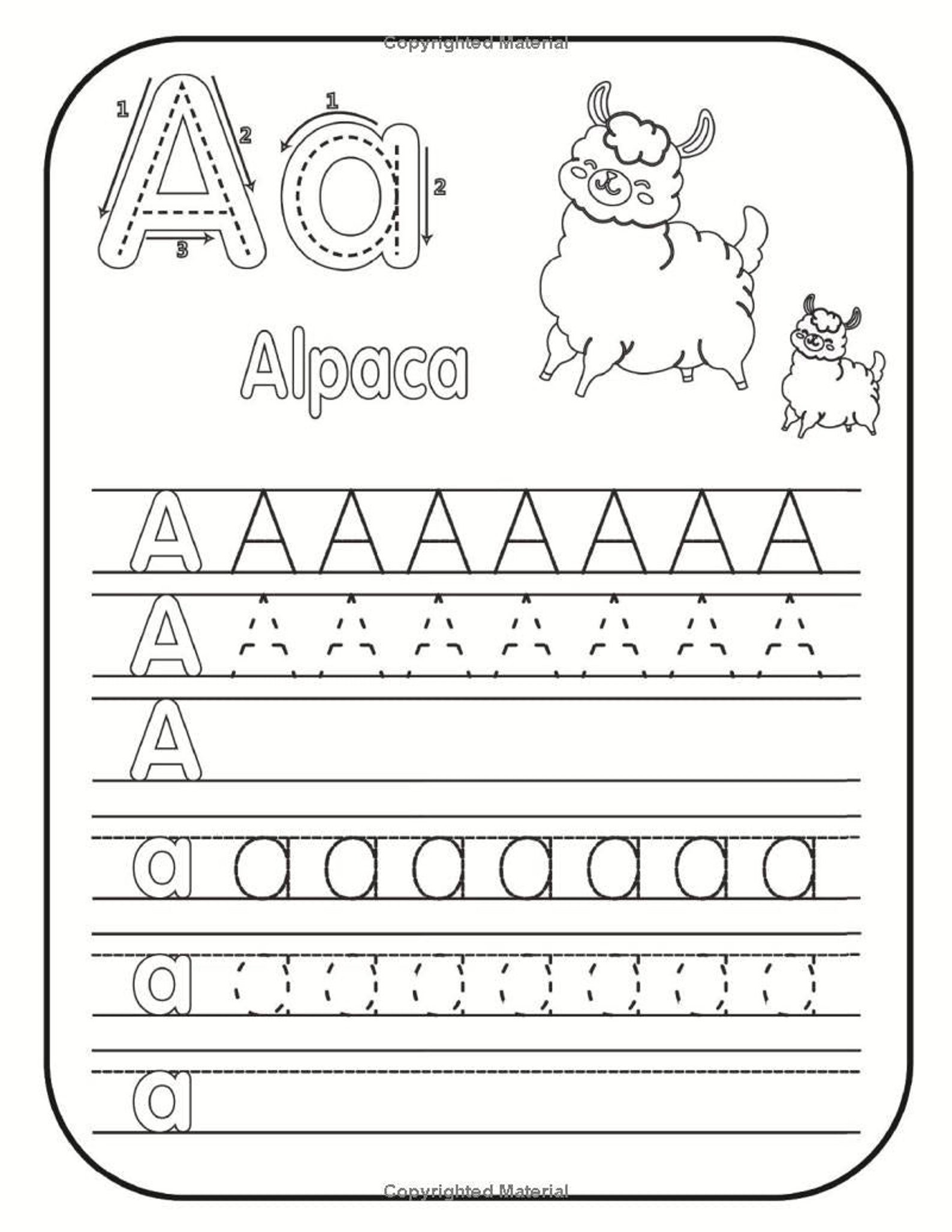 50 Pages Big Alphabet Letter Number Tracing Preschool Homeschool ...