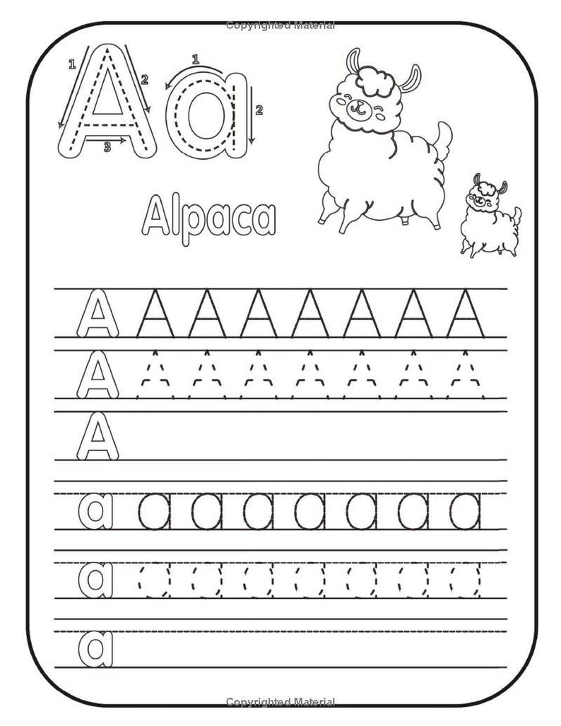 50 Pages Big Alphabet Letter Number Tracing Preschool Homeschool ...