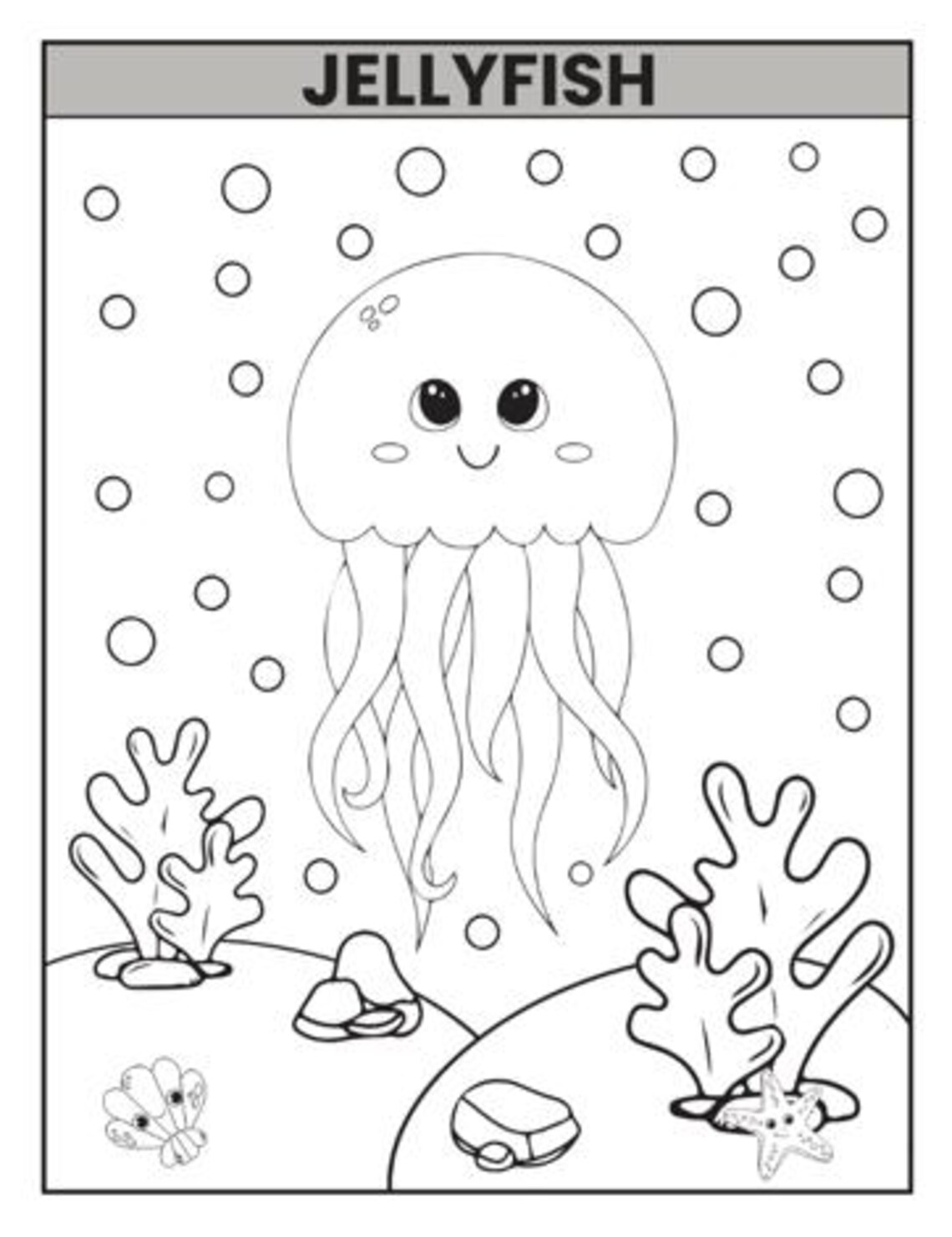 50 Pages Easy Ocean Animals Sea Life Fish Coloring Pages Cute Deep Sea ...
