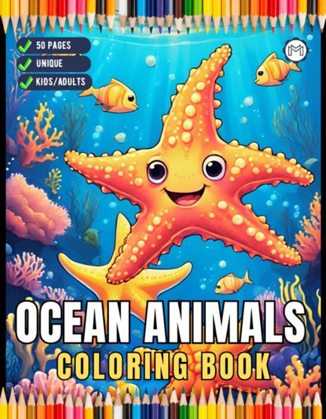 50 Pages Easy Ocean Animals Sea Life Fish Coloring Pages Cute Deep Sea ...