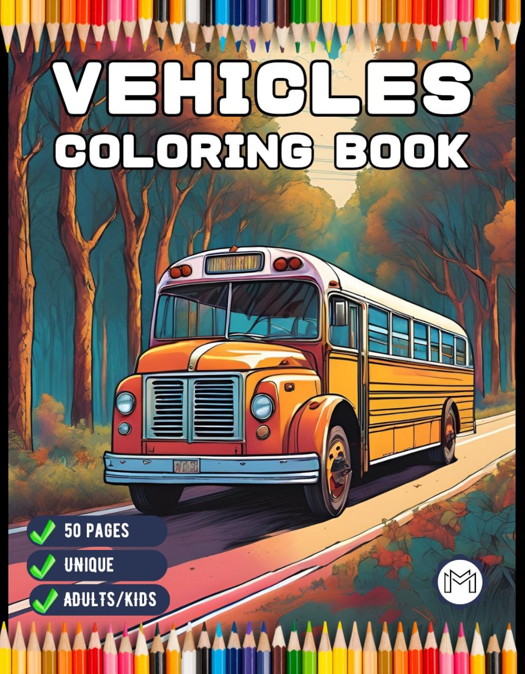 Cute Vehicles Cars Coloring Book Gift for Adults Kids Men Women Boys ...
