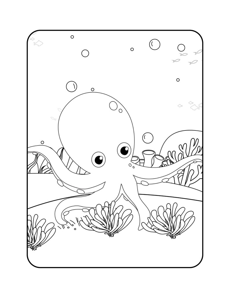 Sea Animal Coloring Book for Kids and Adults Relaxation Kids Coloring ...