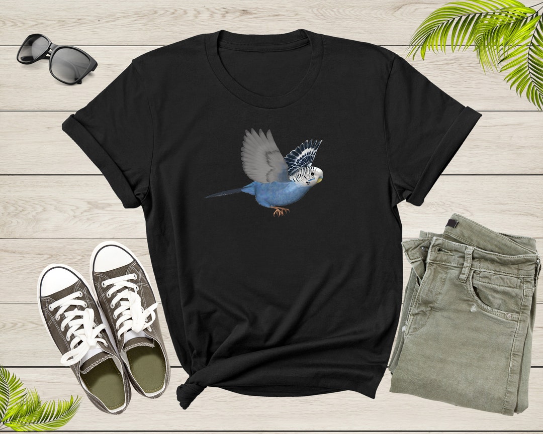 Womens Mens Cute Flying Parakeet Budgie Bird Lover Gift Shirt Present ...