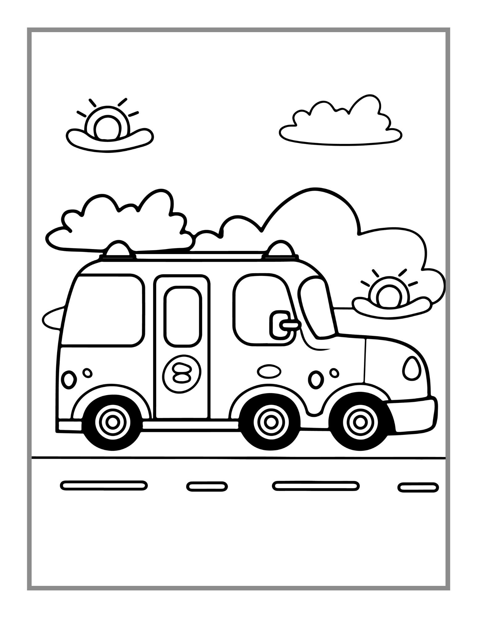 50 Pages Cute Vehicles Cars Coloring Book Gift for Adults Kids Men ...