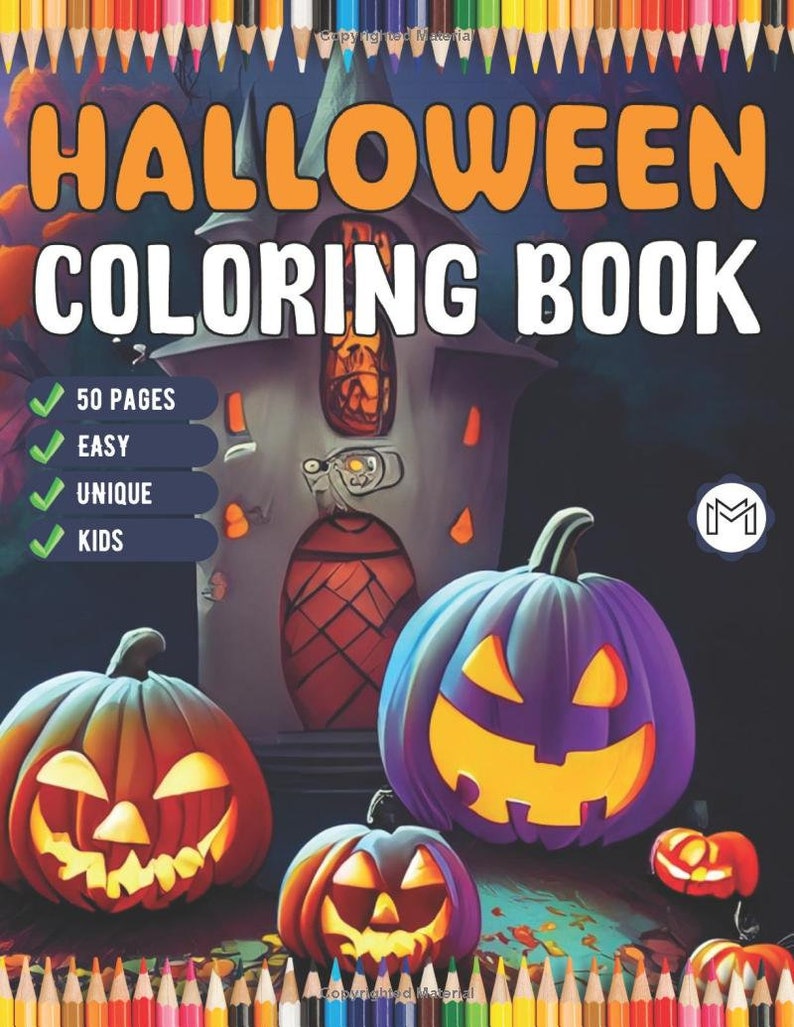 50 Pages Halloween Coloring Book for Kids Halloween Coloring Books for ...