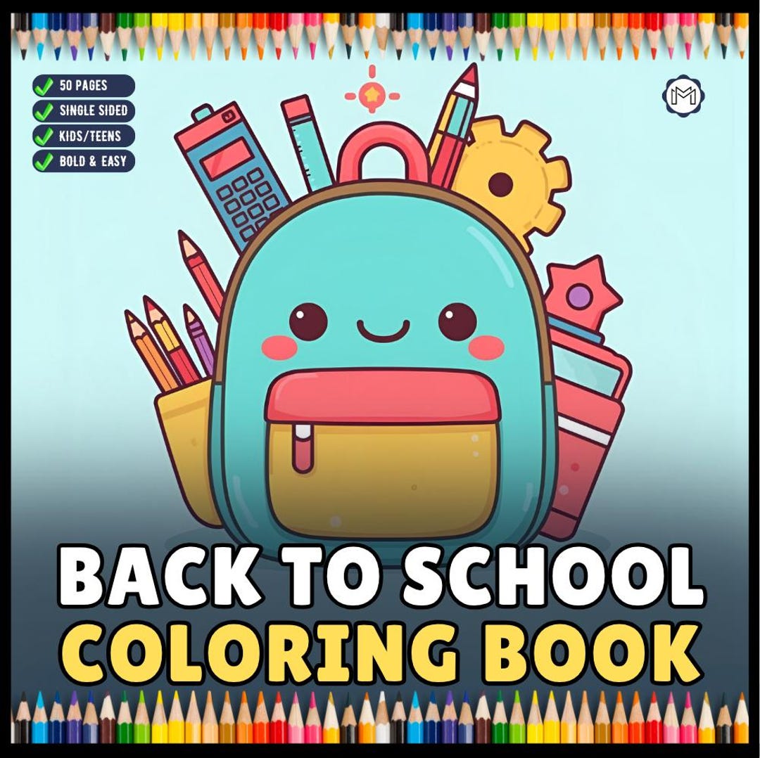 Cool Back to School Coloring Book for Kids Boys Girls Teens Youth 50 ...