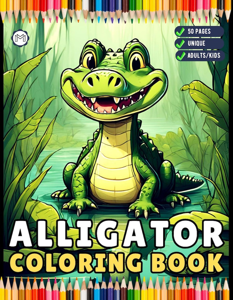 Funny Crocodile Alligator Gator Coloring Book Holiday Birthday Gift ...