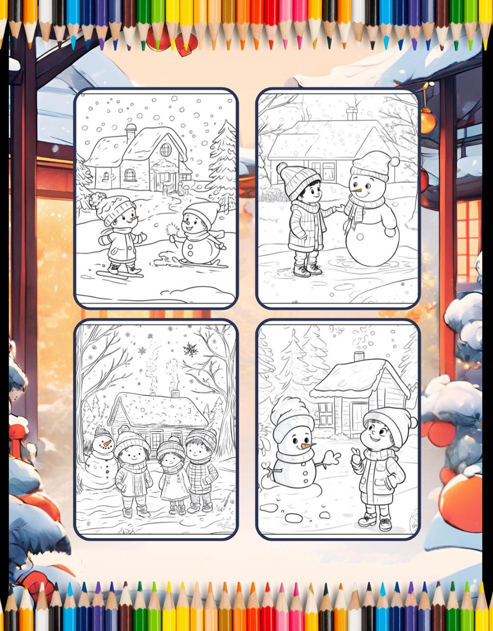 50 Pages Christmas Coloring Book Gift for Adults Men Women Kids Boys ...