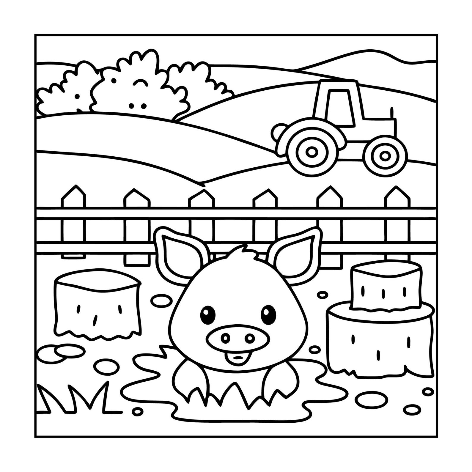 50 Pages Cute Farm Animals Coloring Book Gift for Kids Boys Girls Teens ...