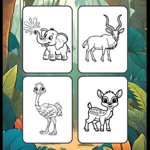 50 Pages Bold and Easy Zoo Animal Coloring Book Gift for Adults Kids ...