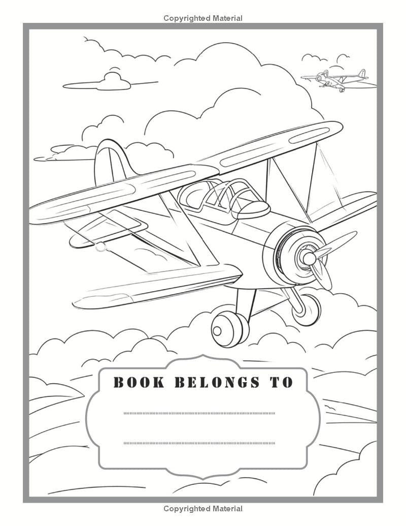 Cute Aesthetic Aviation Plane Coloring Book for Anxiety Adult Coloring ...