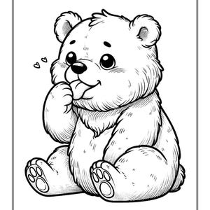 50 Pages Cute Teddy Bear Coloring Book Gift for Adults Kids Men Women ...