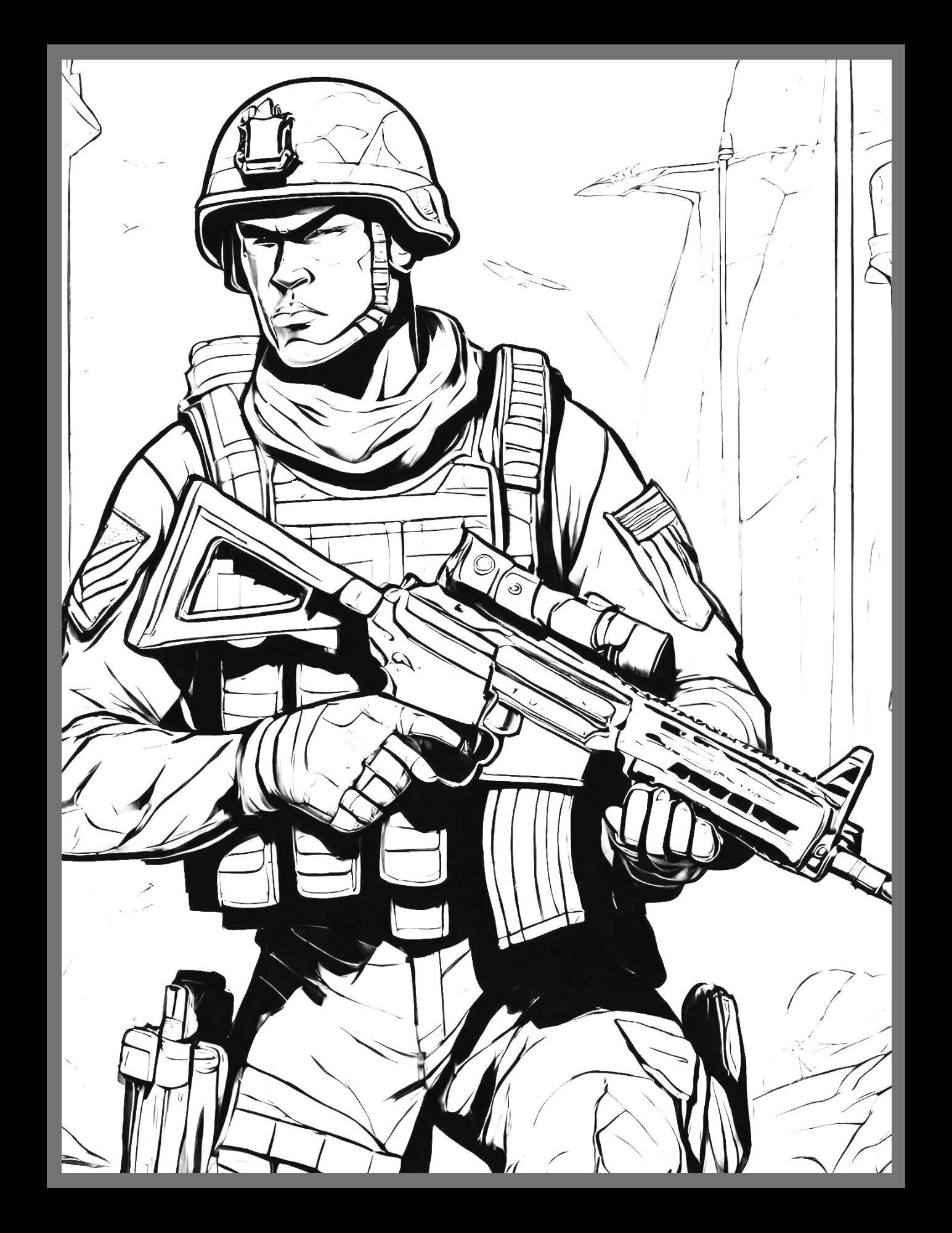 Military Army Soldier Coloring Book for Kids Military Coloring Pages ...