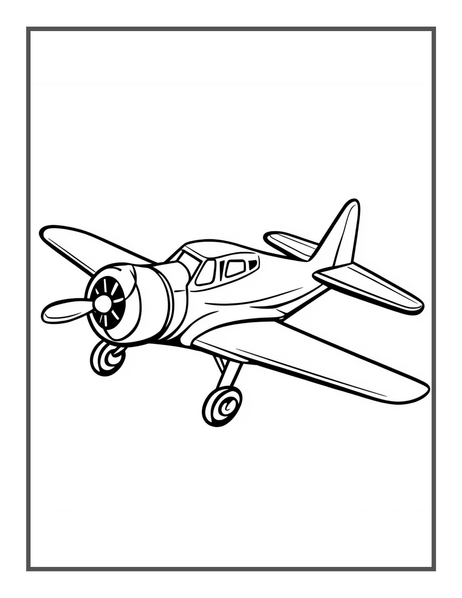 50 Pages Cute Airplane Coloring Book Gift for Kids Boys Girls Teens ...