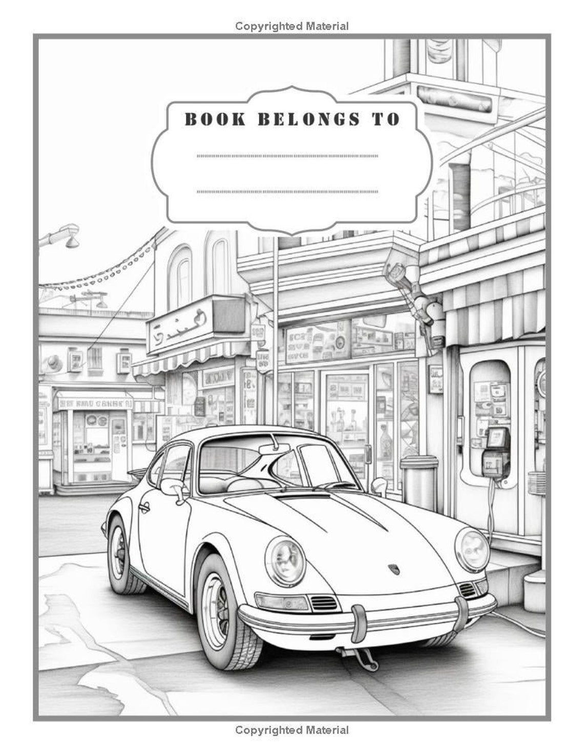 50 Pages Retro Old Vintage Classic Car Coloring Book for Adults Car Guy ...