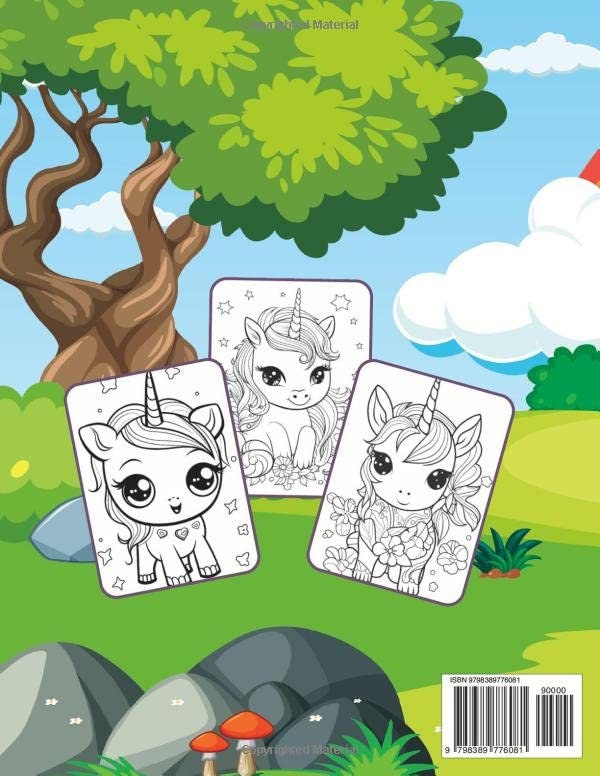 Unicorn Birthday Gift Activity Coloring Book Cute Animal Unicorn Horse ...